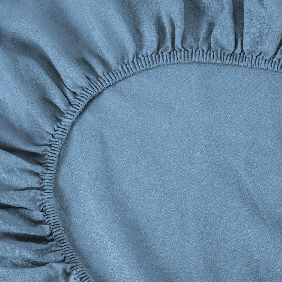 Dusk Blue Linen Bedding | Piglet in Bed UK