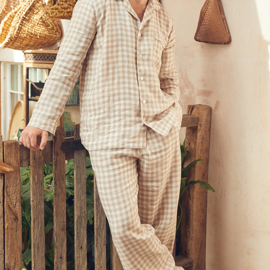 Men's linen pyjamas made from natural linen | Piglet in Bed UK