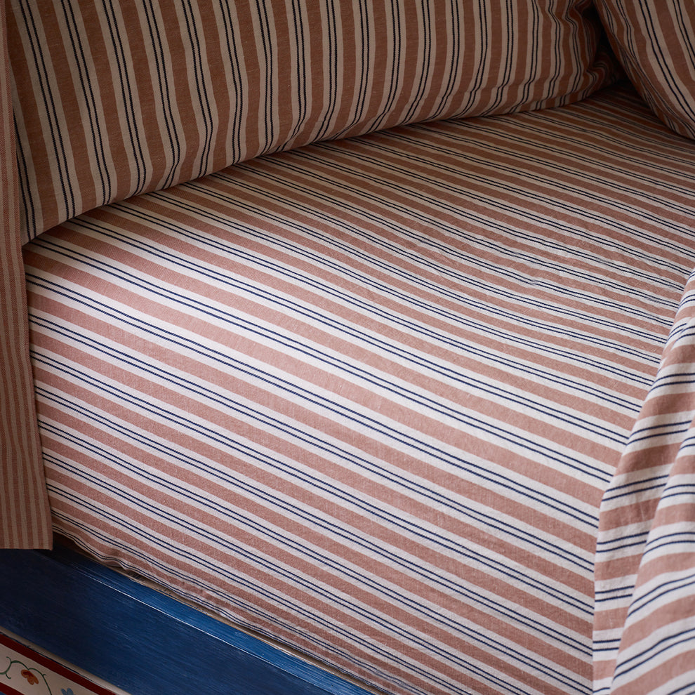 Warm Clay Linen Blend Flat Sheet | Piglet in Bed UK