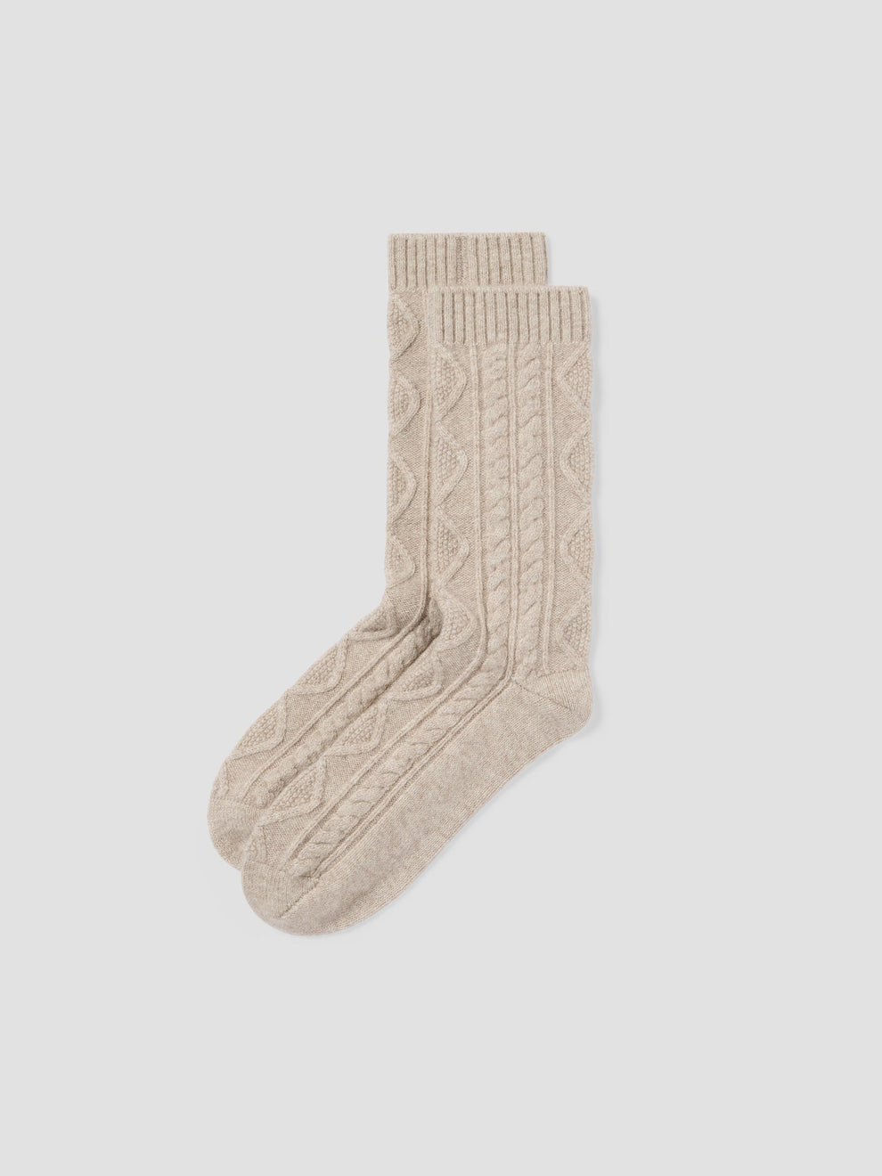 Oatmeal Cosy Cable Socks | Piglet in Bed UK