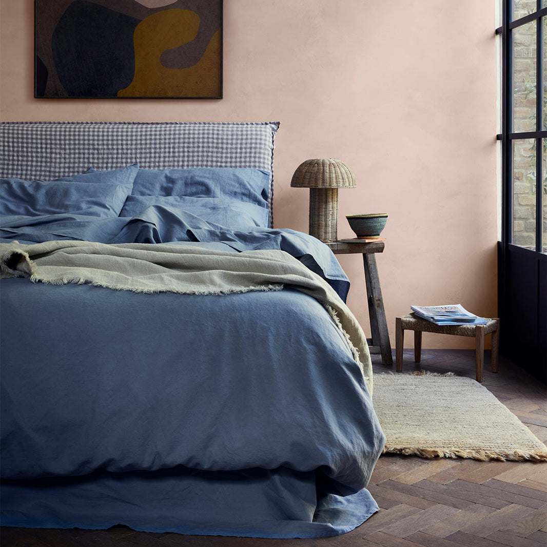 Dusk Blue Linen Bedding | Piglet in Bed UK