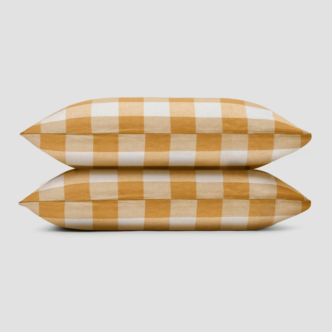 Russet Yellow Emsworth Check Linen Blend Pillowcase (Pair) | Piglet in ...