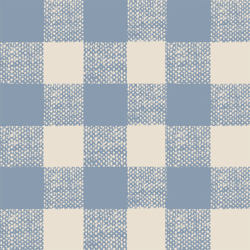 Dusty Blue Gingham Wallpaper | Piglet in Bed UK