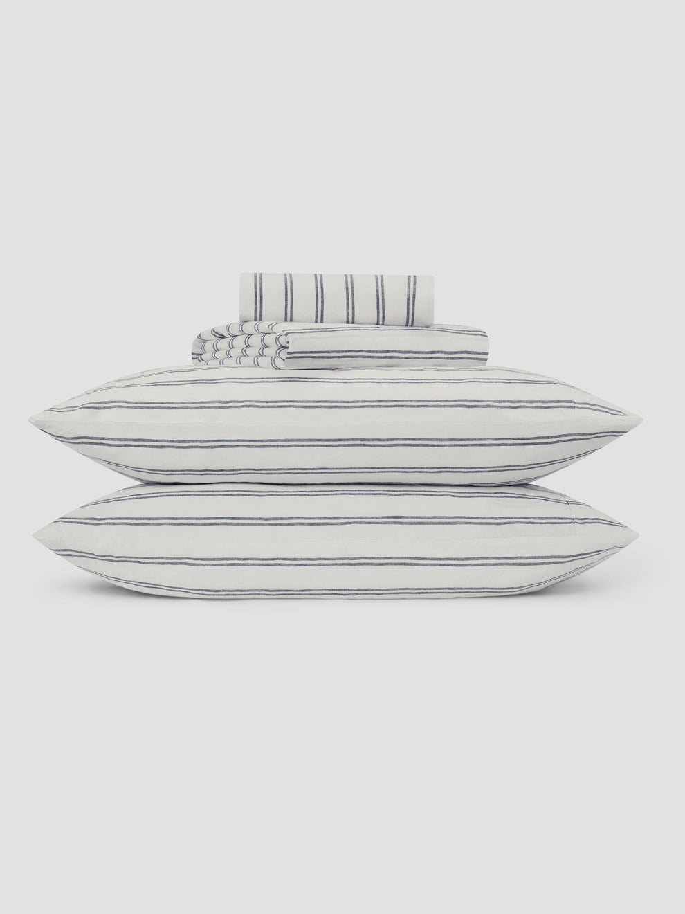 Ivory Kemptown Stripe Linen Blend Sheet Set | Piglet in Bed UK