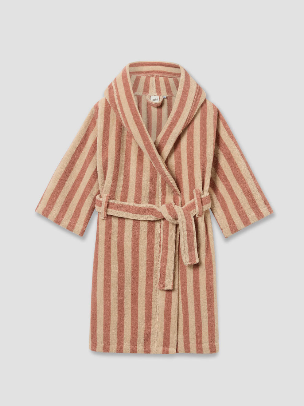 Sand Shell Kids Pembroke Stripe Cotton Robe | Piglet in Bed UK