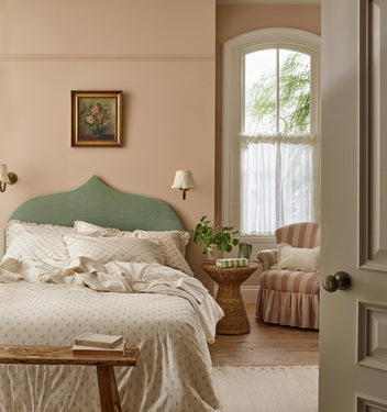 Mellow Green Martha Floral Cotton Pillowcases (Pair) | Piglet in Bed UK