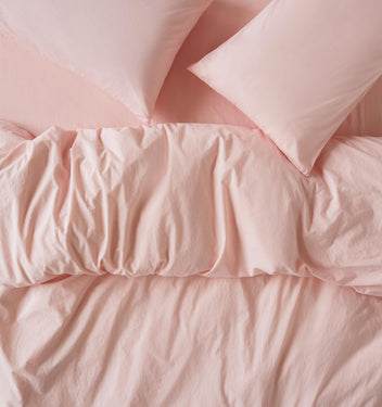 Poetic Pink Washed Cotton Percale Pillowcases (Pair) | Piglet in Bed UK