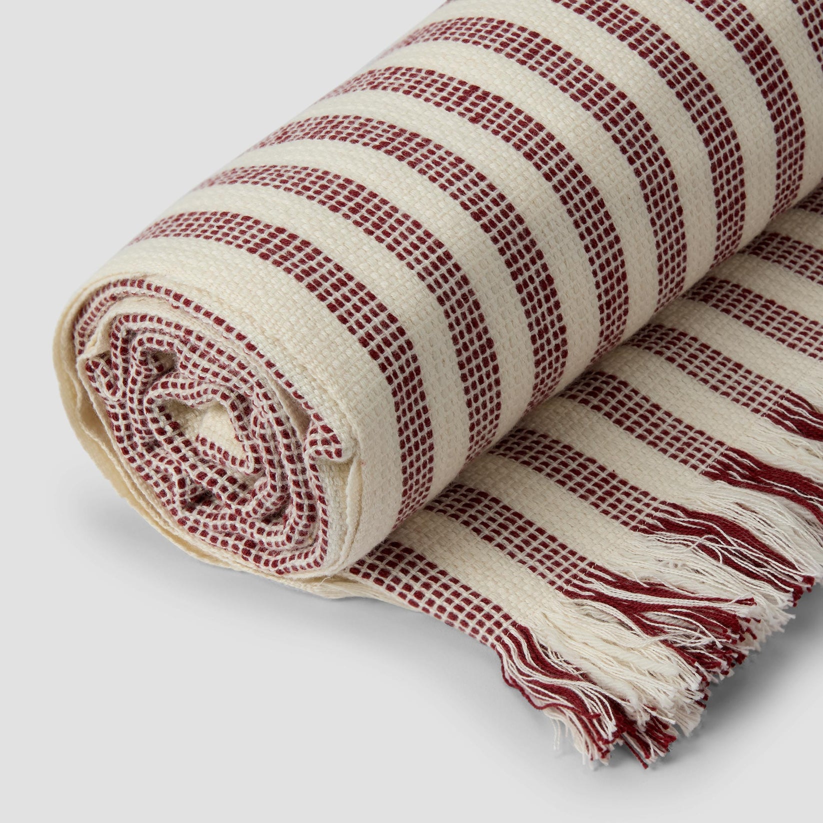Apple Checked Stripe Wool Blanket | Piglet in Bed UK