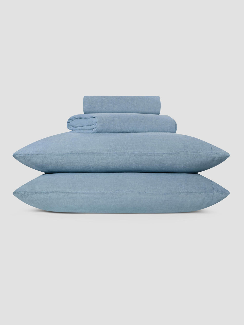 Dusk Blue Linen Blend Sheet Set | Piglet in Bed UK