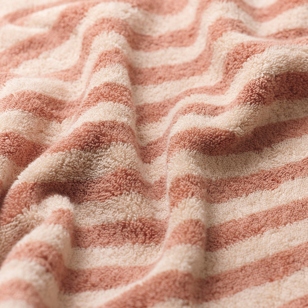 Sand Shell Pembroke Stripe Cotton Towels | Piglet in Bed UK