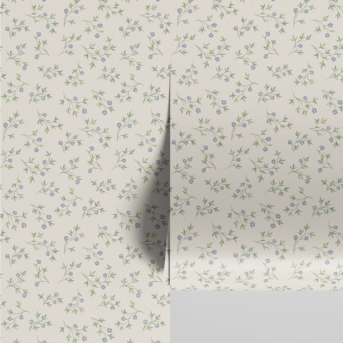 Cream Spring Sprig Wallpaper | Piglet in Bed UK