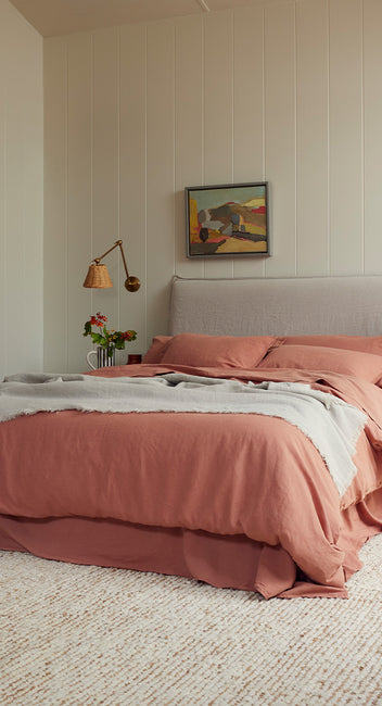 Warm Clay Linen Blend Pillowcases (Pair) | Piglet in Bed UK