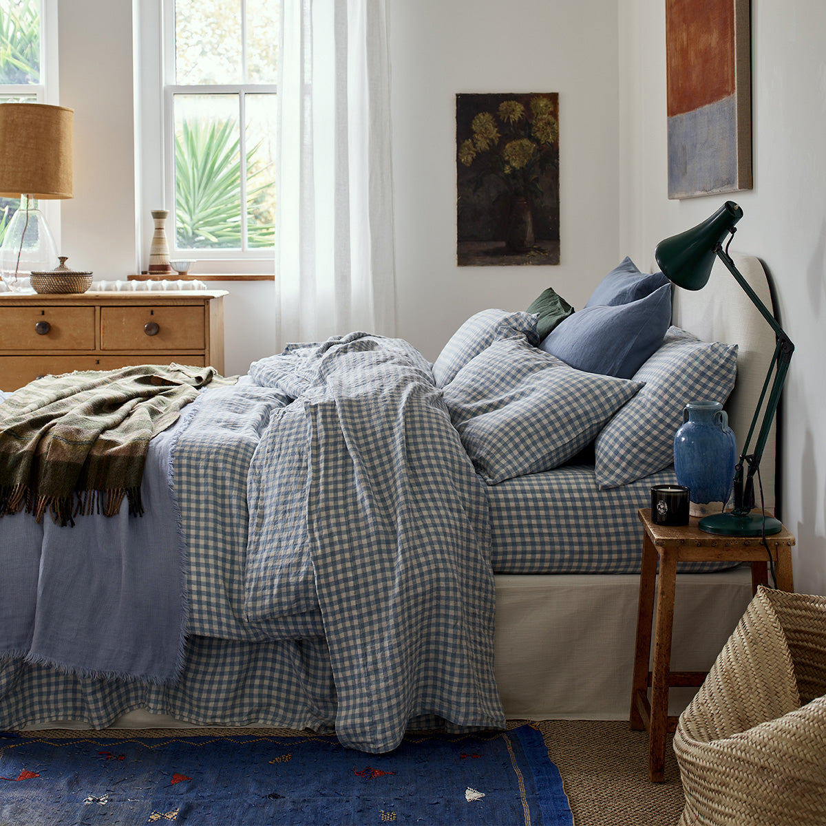 Thyme Somerley Stripe Linen Fitted Sheet | Piglet in Bed UK
