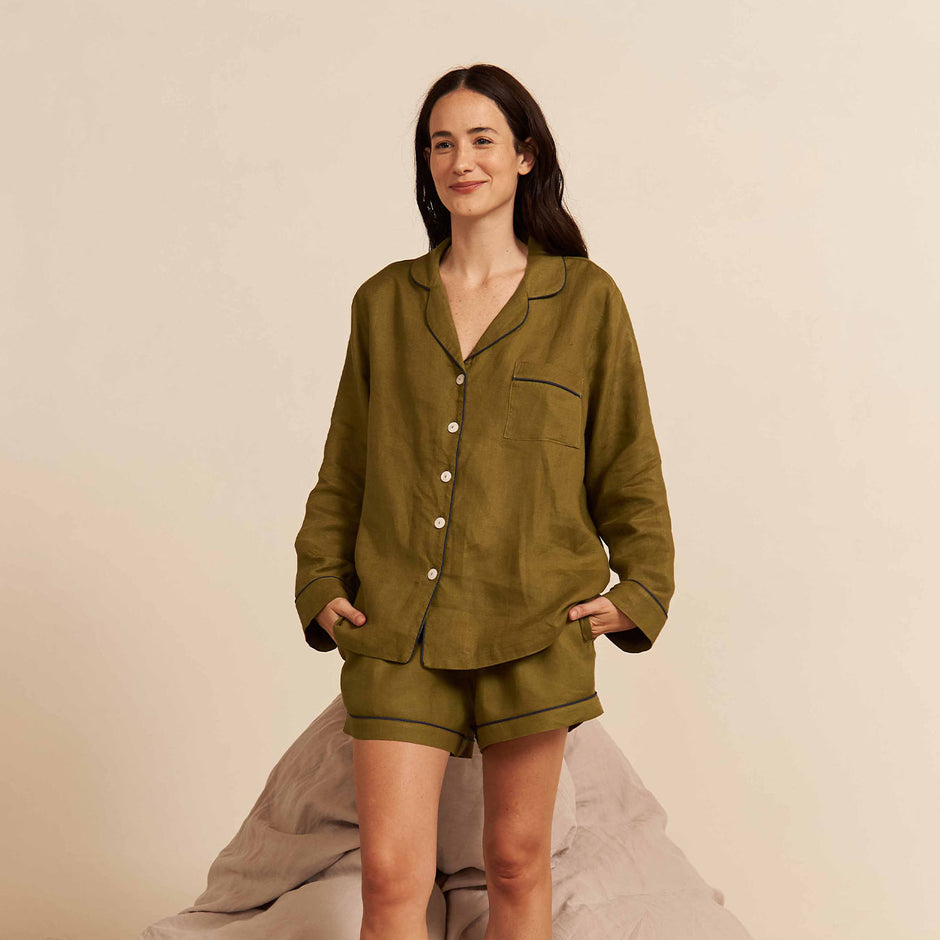 Linen pyjamas, tops, bottoms & linen PJ sets UK | Piglet in Bed UK