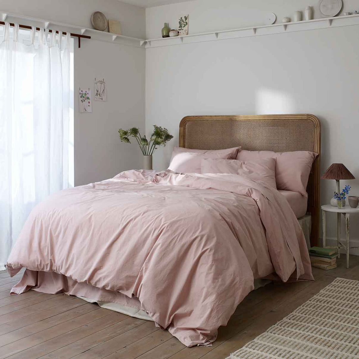 French Rose Washed Cotton Percale Duvet Cover | Piglet in Bed UK