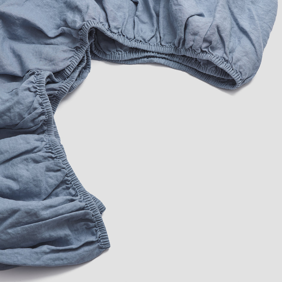 Dusk Blue Linen Bedding | Piglet in Bed UK